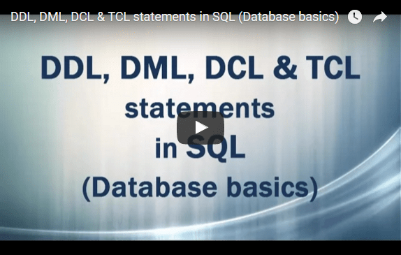DB Basics – What are DDL, DML, DCL and TCL commands & difference b/w ...